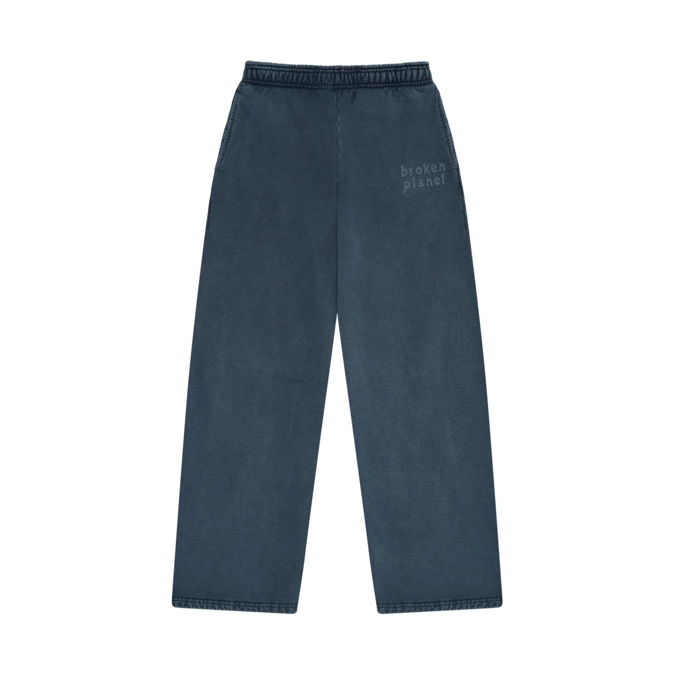 Broken Planet Basics Wide Leg Sweatpants - Washed Outer Space Blue ...