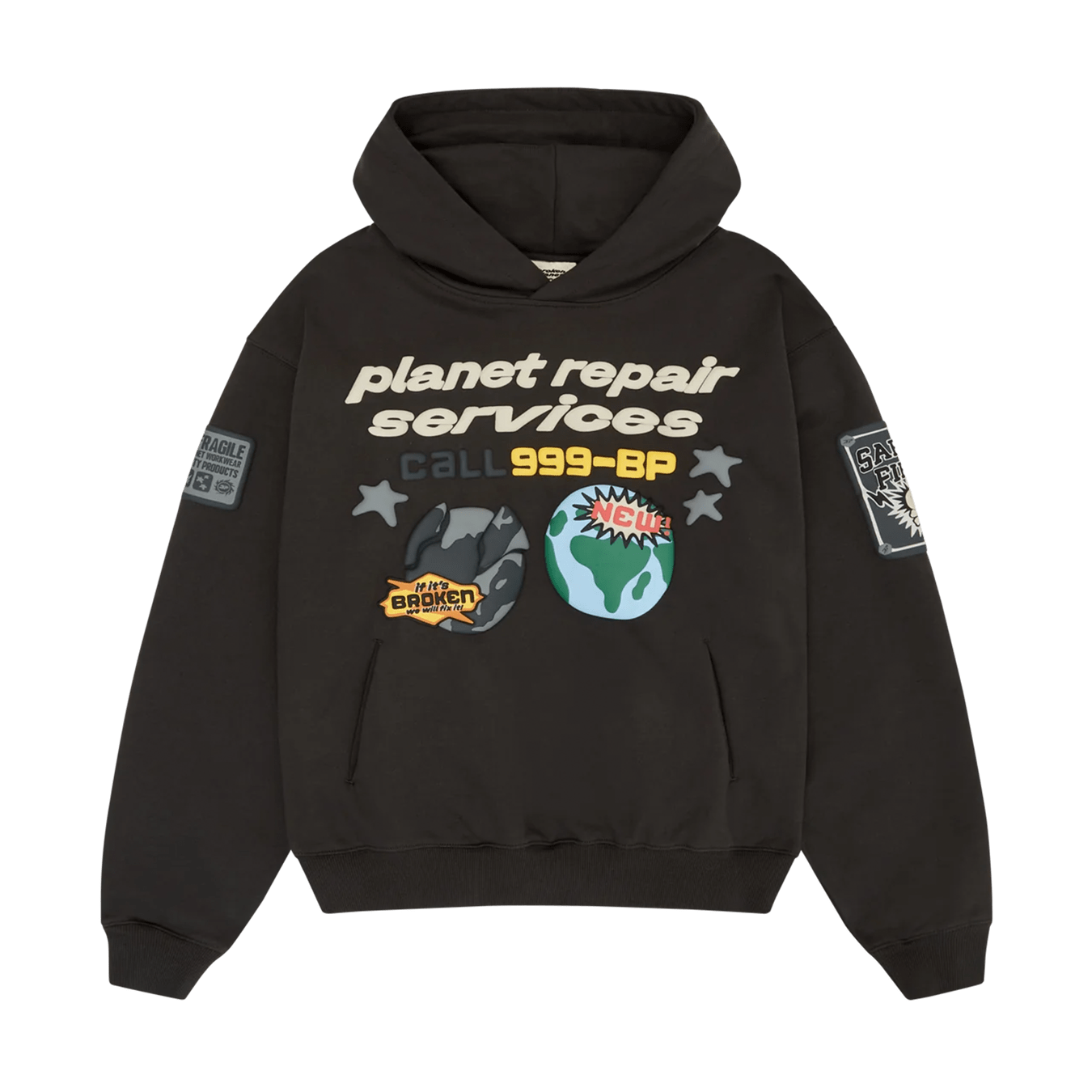 Broken Planet Hoodie 'Planet Repair Services' - Soot Black – Kick Game