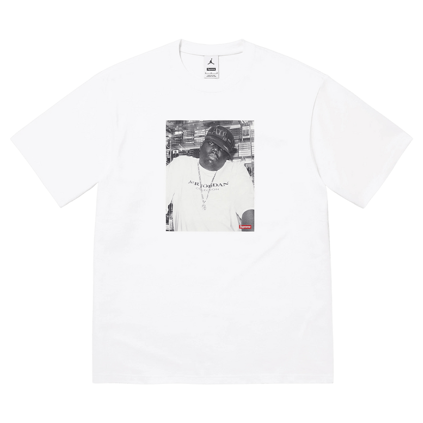 Supreme x Jordan Biggie Tee 'White' — Kick Game