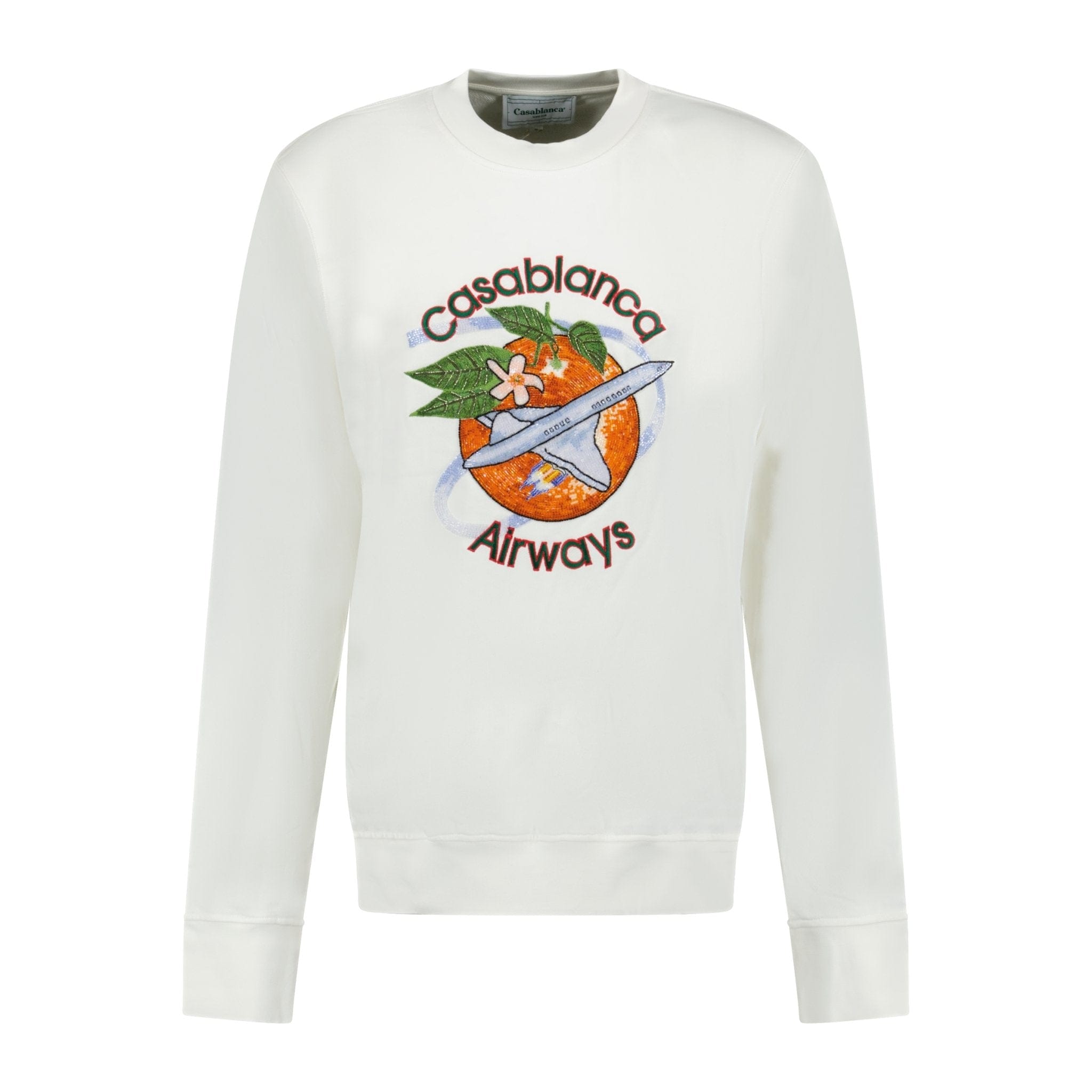 Casablanca Orbite Autour De L'Orange Beaded Sweatshirt White – Kick Game