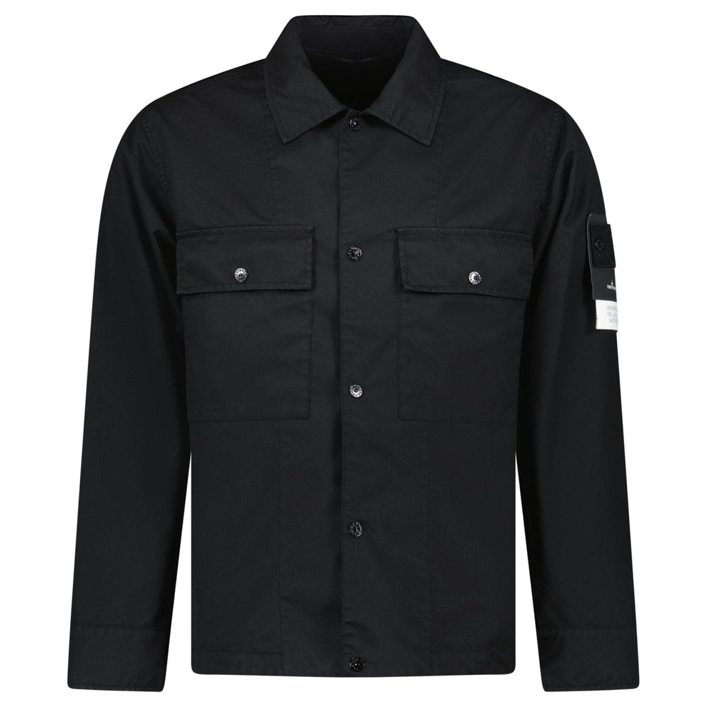 Stone Island Ghost Compass Twill Wool-TC Overshirt Black – Kick Game