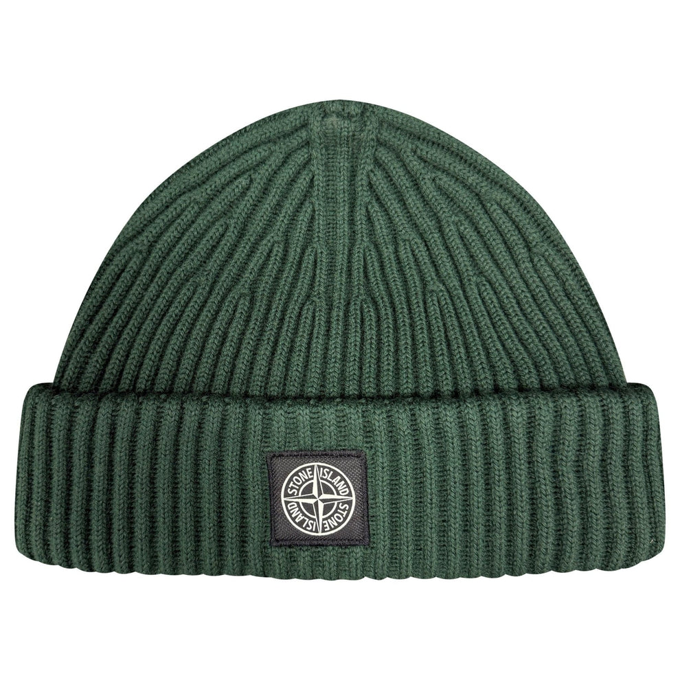 Stone Island Thick Ribbed Wool Beanie Hat Musk Green – Kick Game