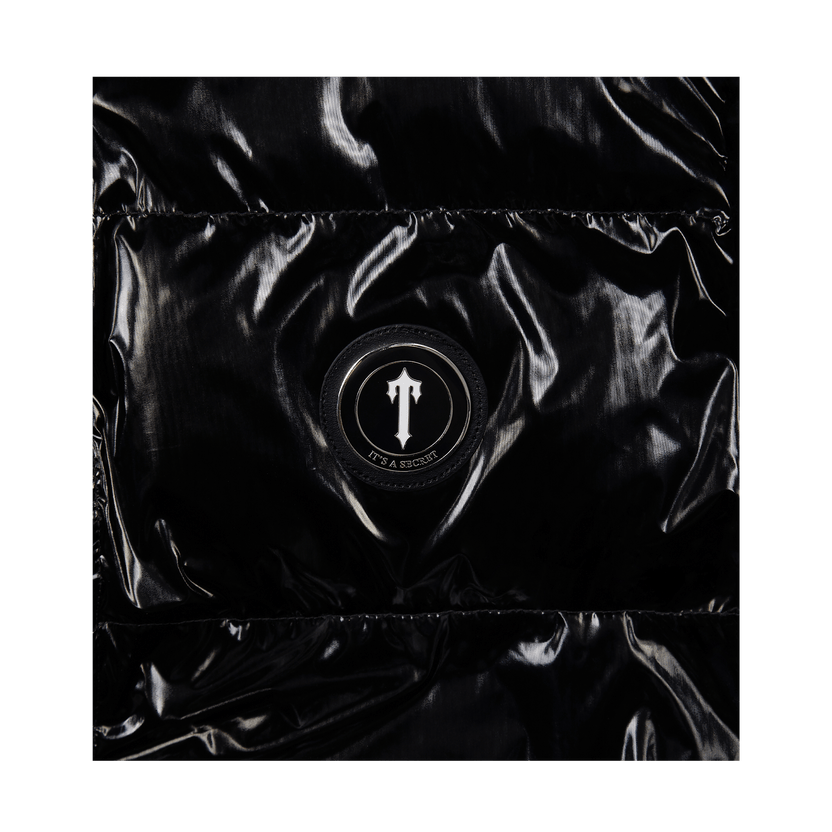 Trapstar Irongate Detachable Hooded Puffer Jacket - Shiny Black — Kick Game