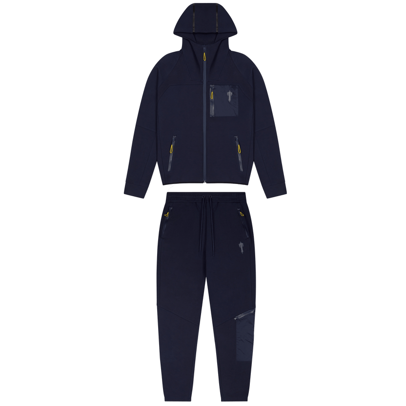 Trapstar Irongate T Fleece Zip Tracksuit-Navy/Yellow — Kick Game